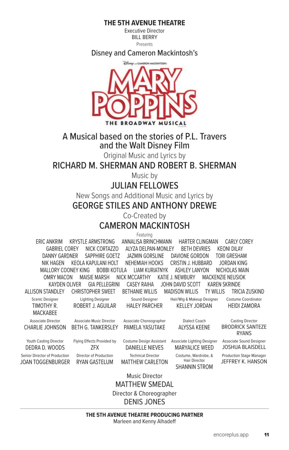 Disney & Cameron Mackintosh’s Mary Poppins – Musical – Review – The 5th Avenue Theatre – Shows I ...